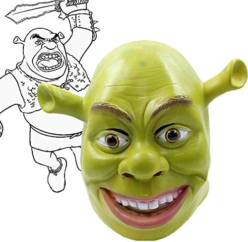 Shrek Mask Latex Mask Full Head Green Adult Shrek Mask Latex Halloween ...
