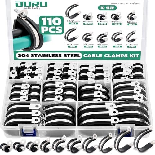 WYSIWYKA 220PCS Cable Clamps Assortment Kit 10 Sizes,304 Stainless ...