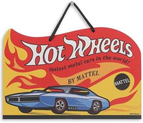 Amazon.com: Mattel Hot Wheels Flame Logo Metal Sign - Large Hot Wheels ...
