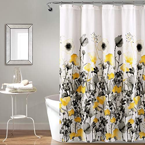 Amazon.com: Lush Decor Zuri Flora Shower Curtain Single 72" W x 72" L ...