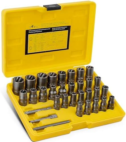 ABN Stud Extractor Set, Broken Stud Removal Socket 8-Piece SAE & Metric ...