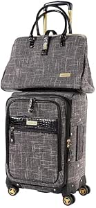 Amazon.com | Samantha Brown Vintage 2-piece Tweed Luggage Set (Black ...