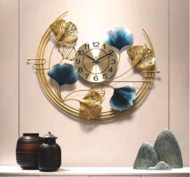 Buy Indian HANDICRAFTS Metal Wall Clock - Floral Design with Silent ...