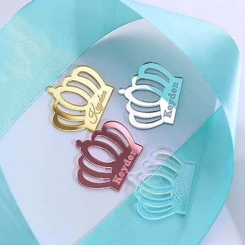 Amazon.com: 30Pcs Personalized Acrylic Crown Name Tags,Custom Mirror ...
