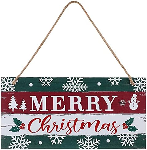 Amazon.com: BBTO Merry Christmas Door Sign Buffalo Plaid Tree Wood ...