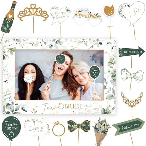 Hen Party Decoration-25Pcs Photo Booth Props,Rose Gold Team Bride and ...