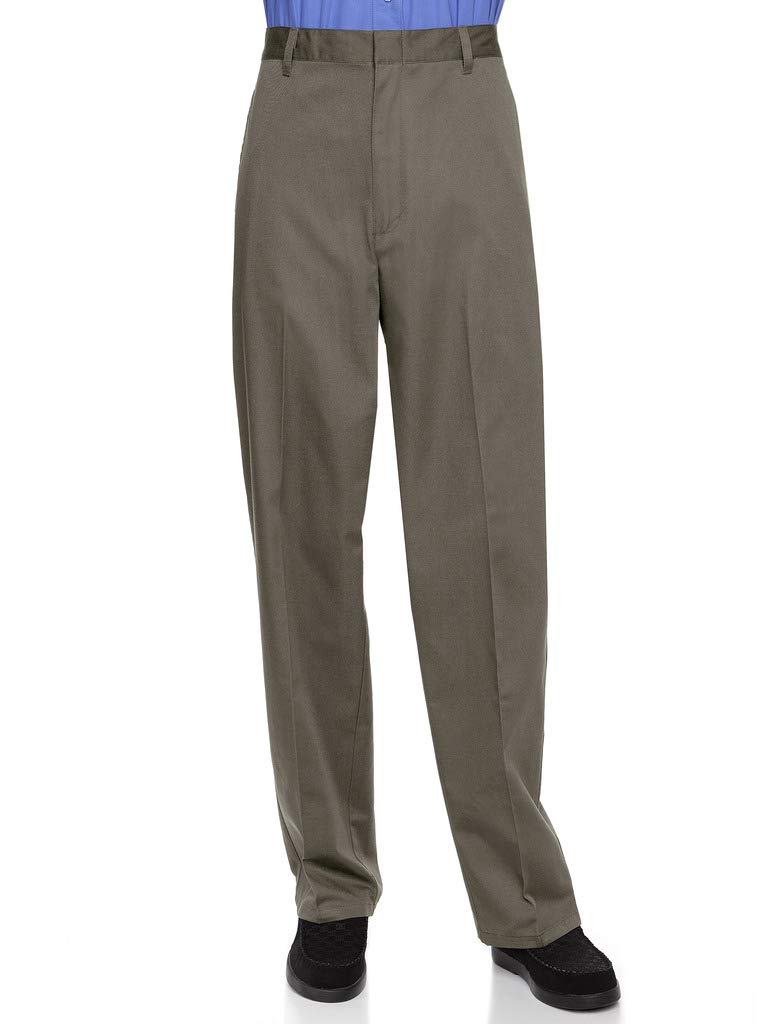 AKA Half Elastic Wrinkle Free Flat Front Men's Slacks – Relaxed Fit ...