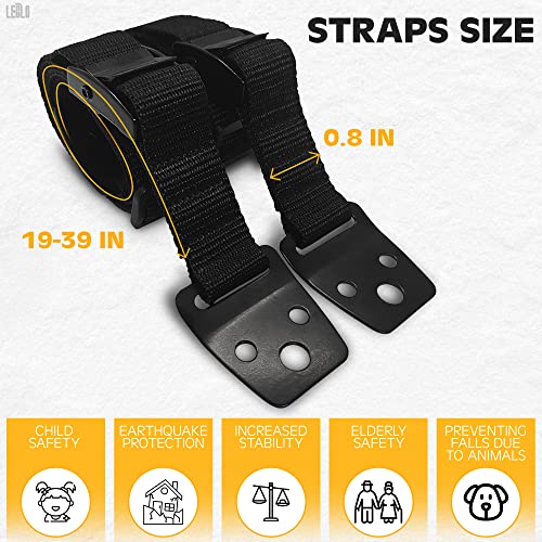 Snapklik.com : Black Anti Tip TV Safety Straps - Wall Mount TV Bracket ...