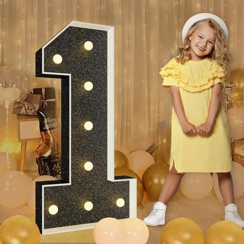 Snapklik.com : Imprsv Marquee Numbers Black 3FT: Black Party Decor