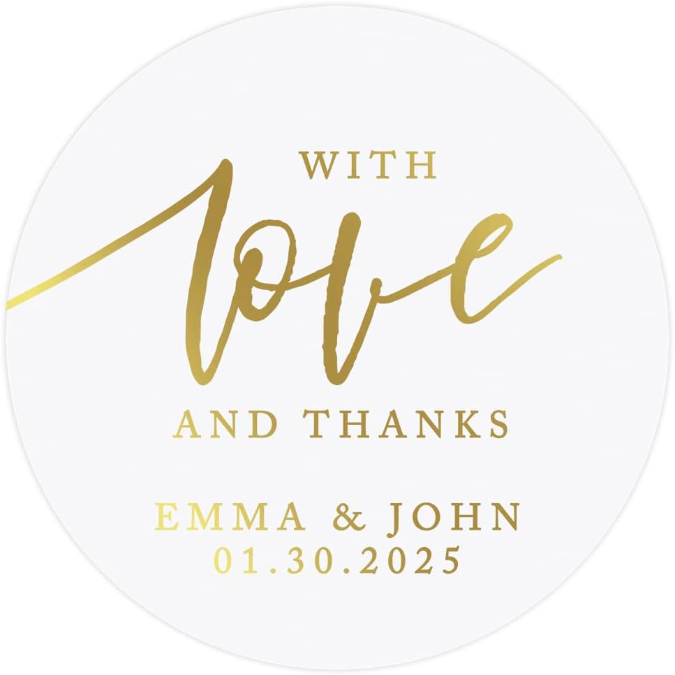 Amazon.com : Andaz Press 2" Round Clear Personalized Wedding Sticker ...