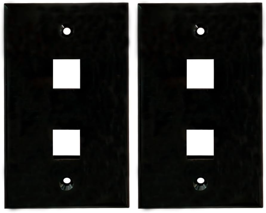 Amazon.com: BUPLDET 2 Port Keystone Wall Plate Glossy Black - Single ...
