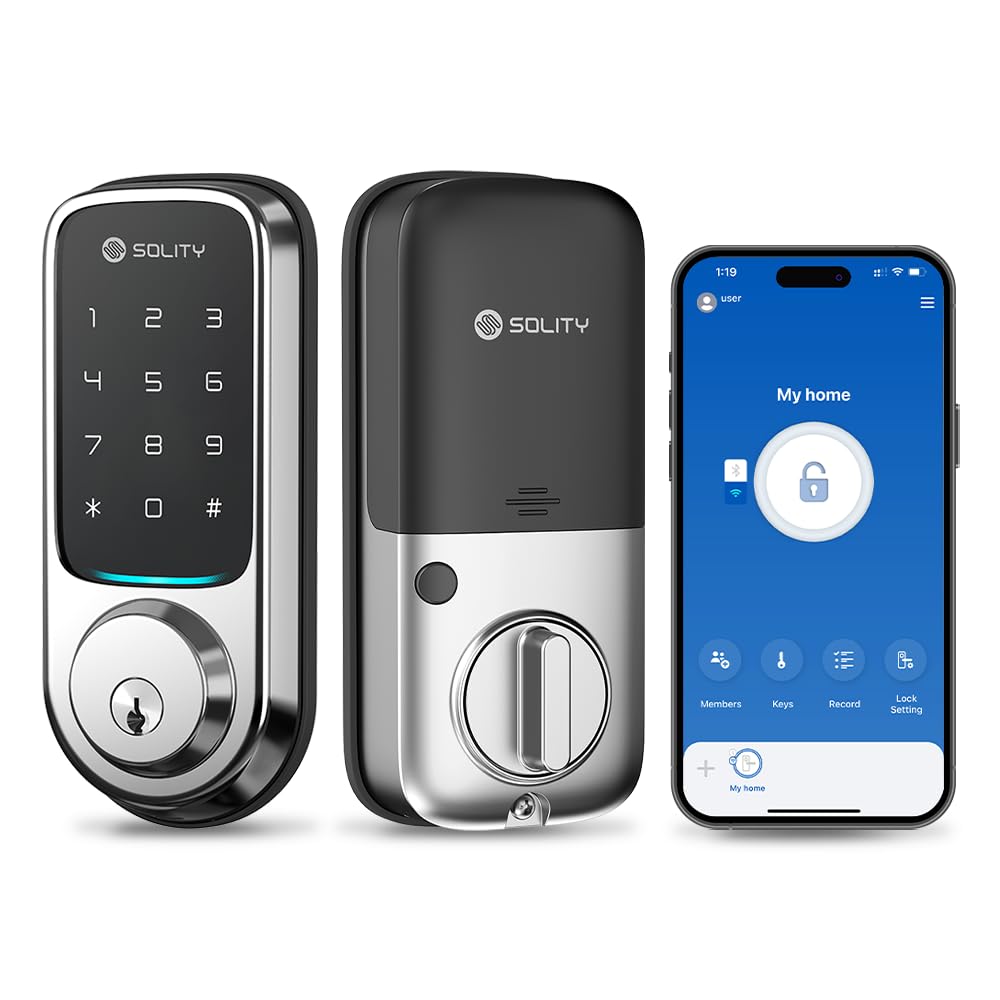 Solity No-Hub Smart Digital Door Lock, Designed in Korea, Keyless Entry ...