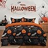 Amazon.com: Halloween Duvet Cover Set King Size Cobweb Bat Spider Black ...