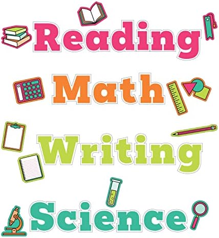 Carson Dellosa 37-Piece Core Subjects Bulletin Board Set, Reading, Math ...