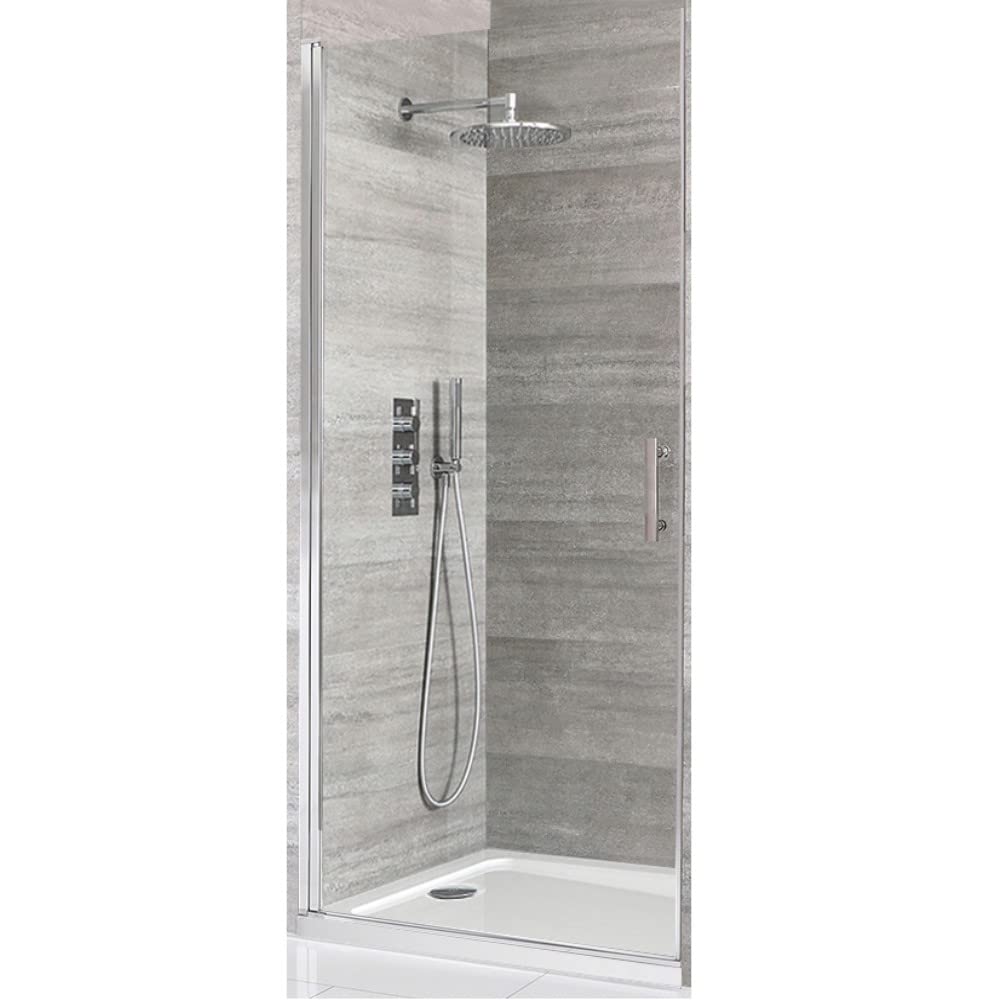 Milano Portland - Chrome Hinged Door Shower Enclosure White Tray ...