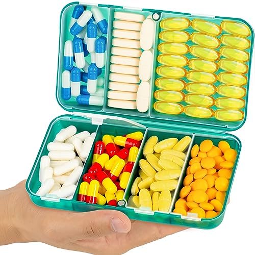 Amazon.com: Yaklim Magnetic Travel Pill Organizer, 7 Compartments ...