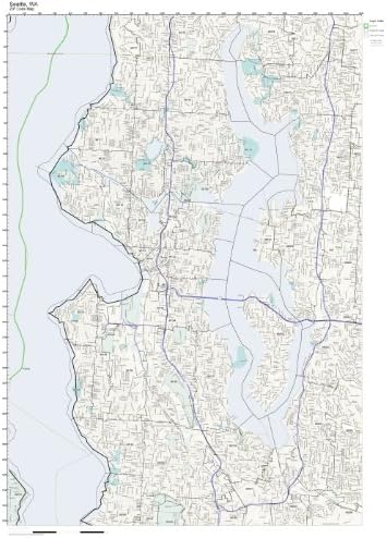Amazon.com: Working Maps Zip Code Wall Map of Seattle, WA Zip Code Map ...