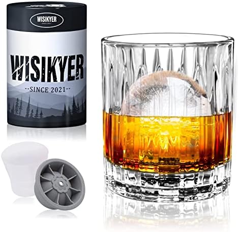Amazon.com | WISIKYER Whiskey Glasses, 9oz, Spinning Bourbon Glass with ...