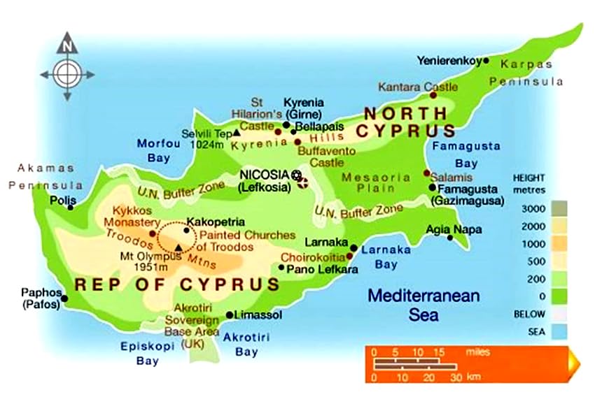 NORTHERN CYPRUS MAP REFRIDGERATOR MAGNET : Amazon.co.uk: Home & Kitchen