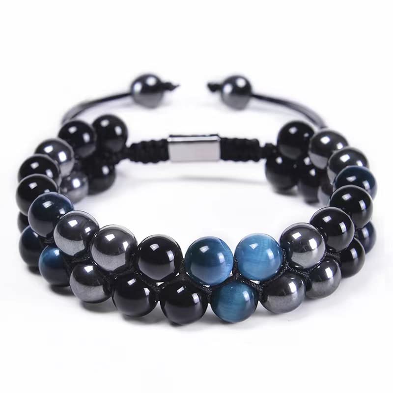 Amazon.com: Handmade Triple Protection Bracelet for Men, Crystals ...