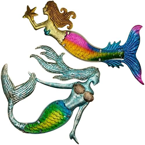 Amazon.com: Anglechic 6 Pcs Mermaid Wall Decor Wooden Rustic Mermaid ...