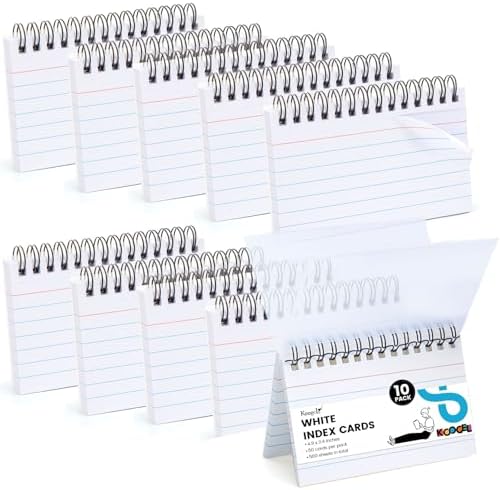 Amazon.com : MotBach 250 Sheets Spiral Ruled Index Cards, 5 x 3 Inch ...