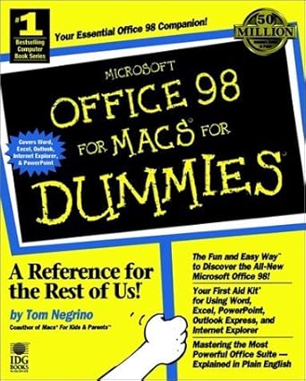 Microsoft Office 98 for Macs for Dummies: Negrino, Tom: 9780764502293 ...