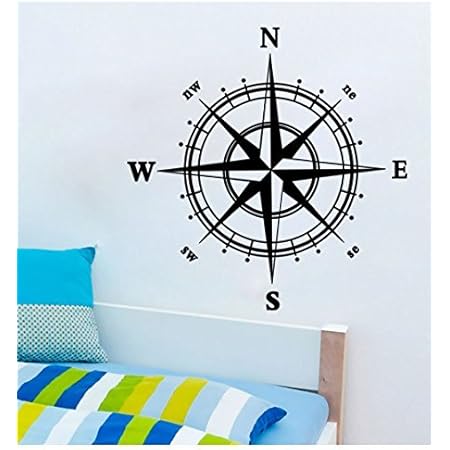 BooDecal Navigation Compass Wall Decals Stickers Decors for Living Room ...