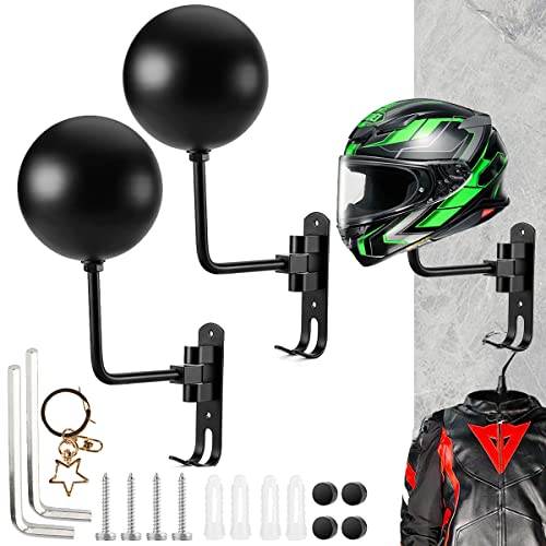 JIYIFOUHY Motorcycle Helmet Rack, Wall Mount Helmet Holder, Aluminum ...