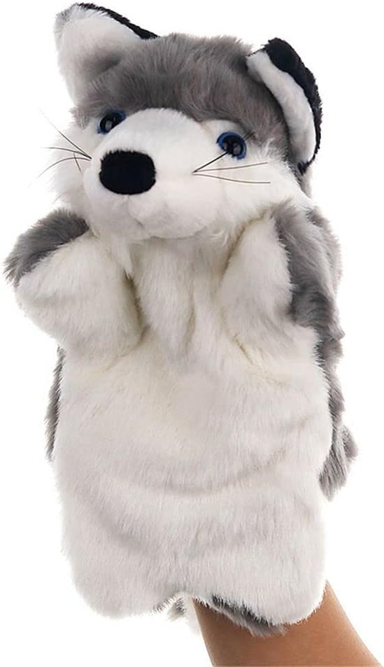 Marionetas de mano de animales, elefante, cerdito, pato, conejo, overol ...