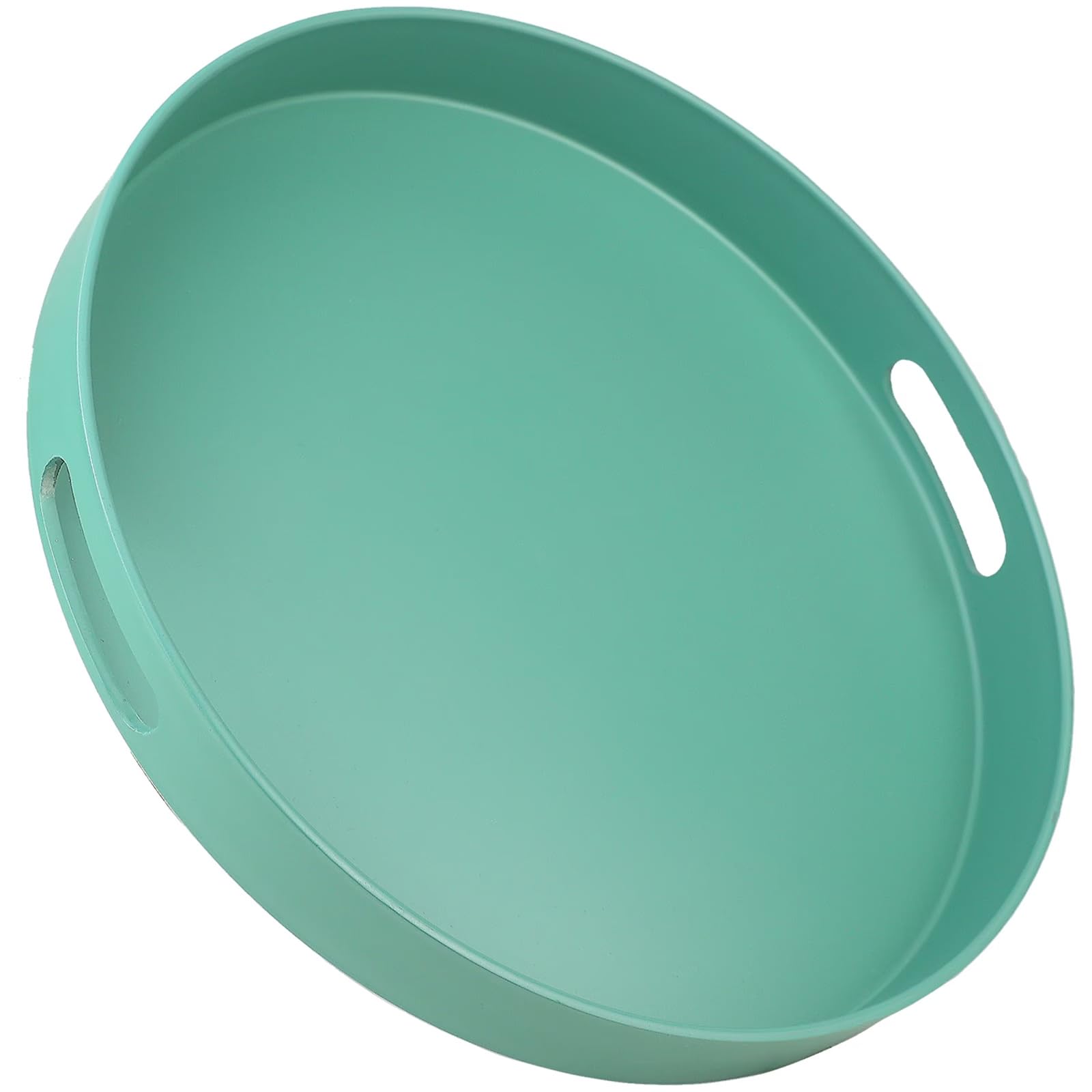 Amazon.com: SforGUVA Round Green Decorative Serving Tray with Handles ...