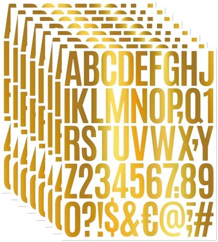 Amazon.com: 8 Sheets Letter Number Stickers, 2 Inch Vinyl Alphabet ...