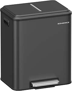 SONGMICS Kitchen Waste Separation System, 2 x 15 L, 2 Compartments for ...