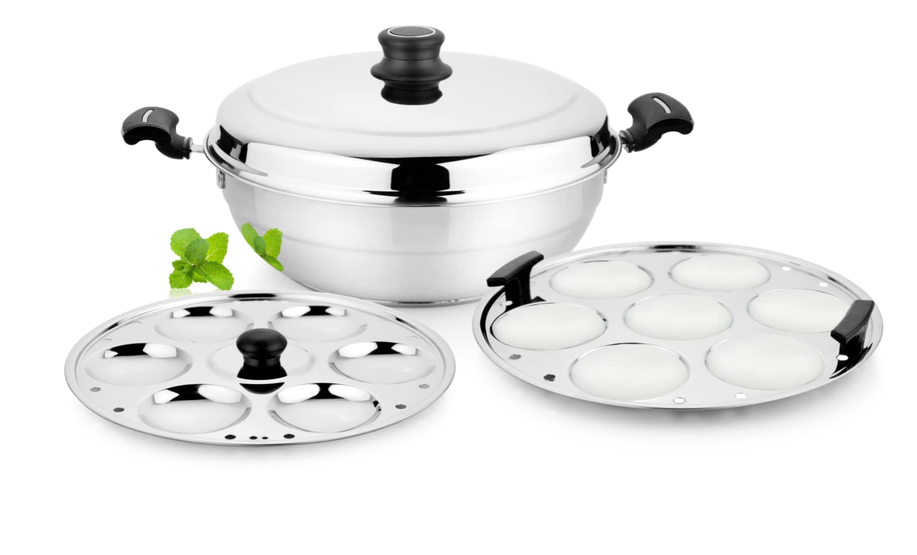 Steelcraft Premium Stainless Steel 4 pcs Multi Kadai with Stainless ...