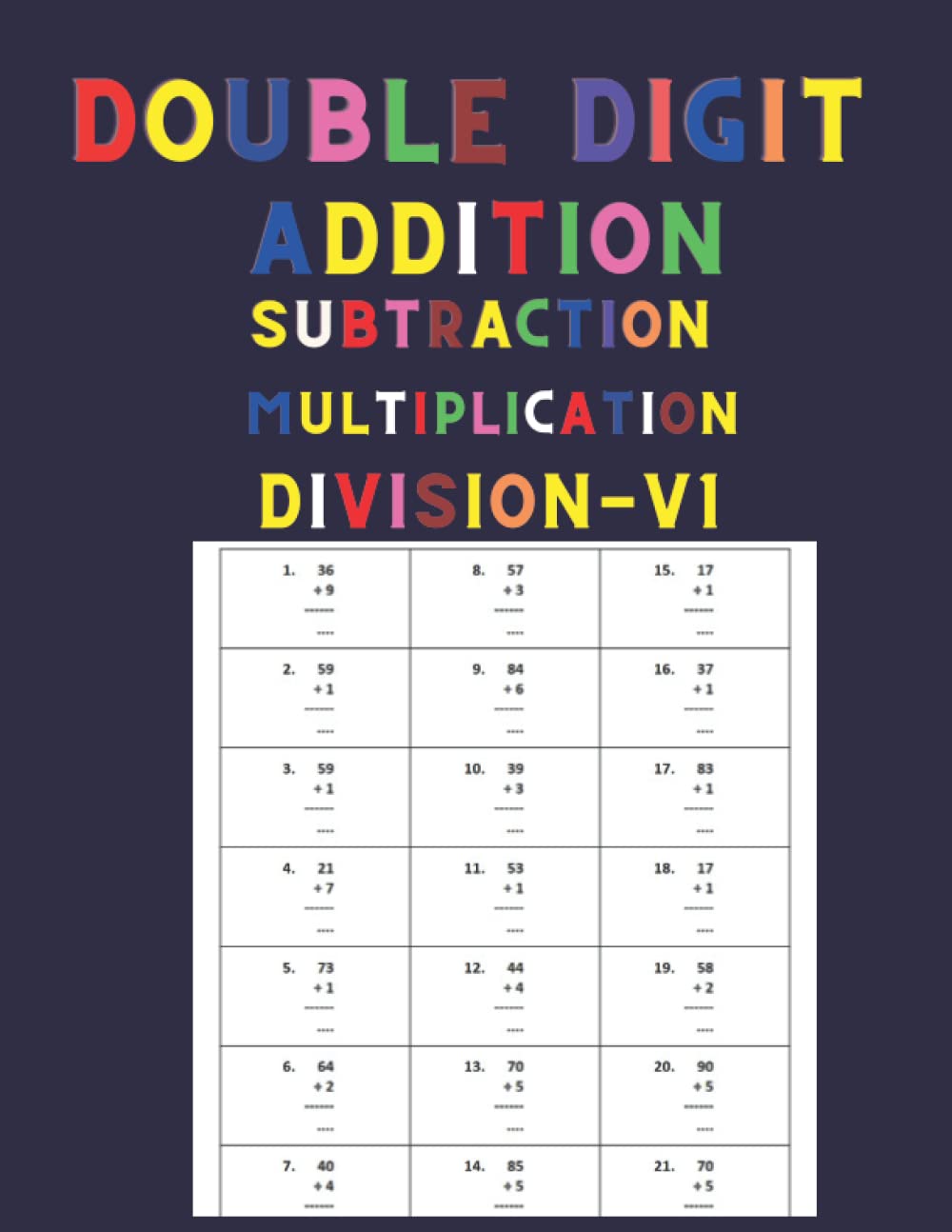 Buy Double digit Addition & Subtraction-Multiplication & Division-V1 ...