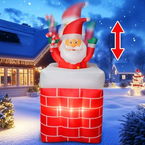 Amazon.com: FunFanso 6FT Christmas Inflatables Santa Claus in The ...