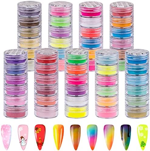 Amazon.com: MOEPAK Nail Pigment Palette Solid nail Powder Set Ombre ...