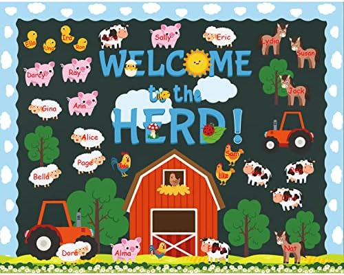Amazon.com : 84 Pcs Farm Bulletin Board Set Welcome to The Herd Animal ...