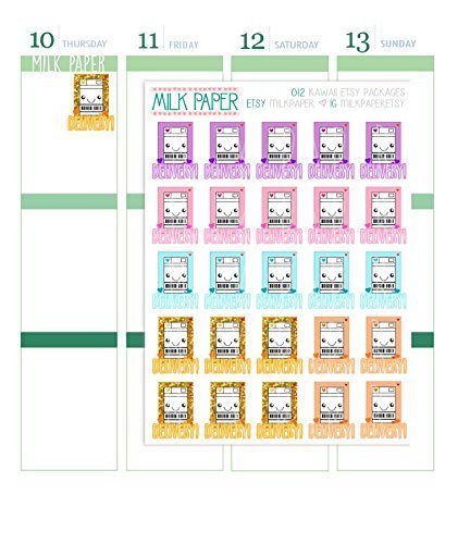 Amazon.com: Planner Sticker Package Delivery Stickers [GLOSSY] [Set of ...