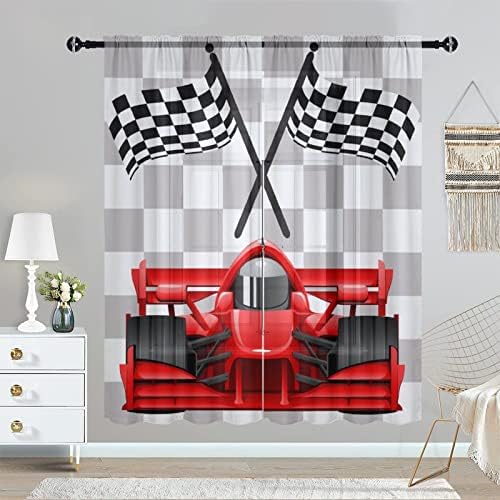 Amazon.com: Race Car Insulated Window Treatment Curtain for Boys ...