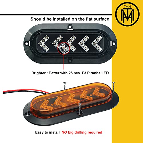 Snapklik.com : (Pack Of 2 6 Inch Oval ARROW Amber Light Turn Signal ...