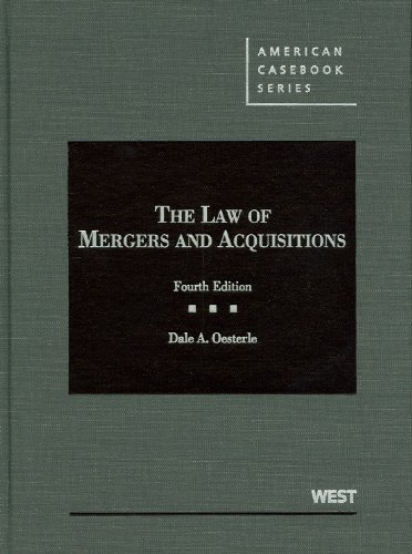 By Dale A. Oesterle - The Law of Mergers and Acquisitions, 4th ...