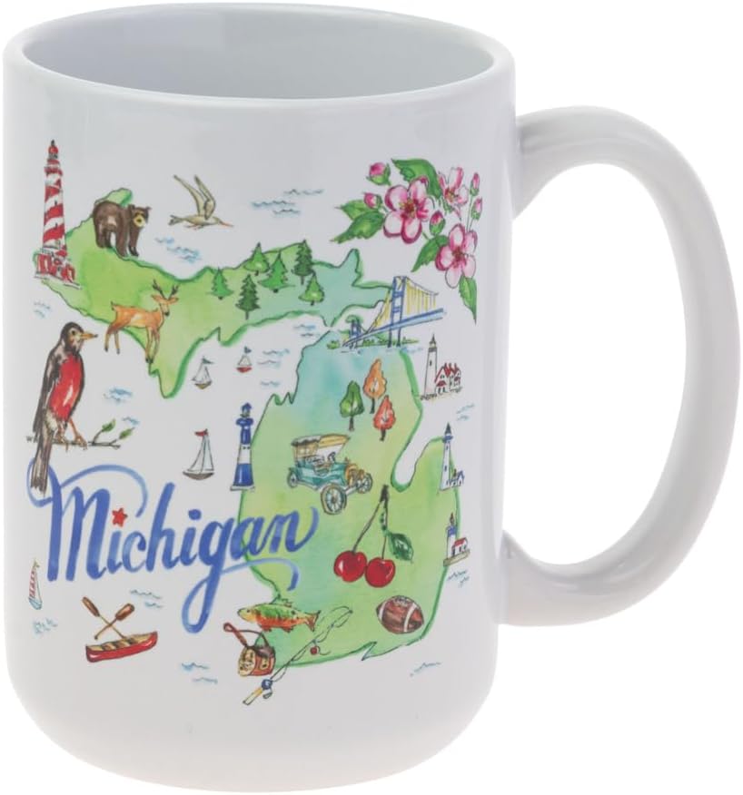 Amazon.com: Starbucks Michigan Been There Series Ceramic Coffee Mug, 14 ...