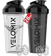 Amazon.com: VELOMIX -2 Pack- 20 oz Protein Shaker Bottles for Protein ...