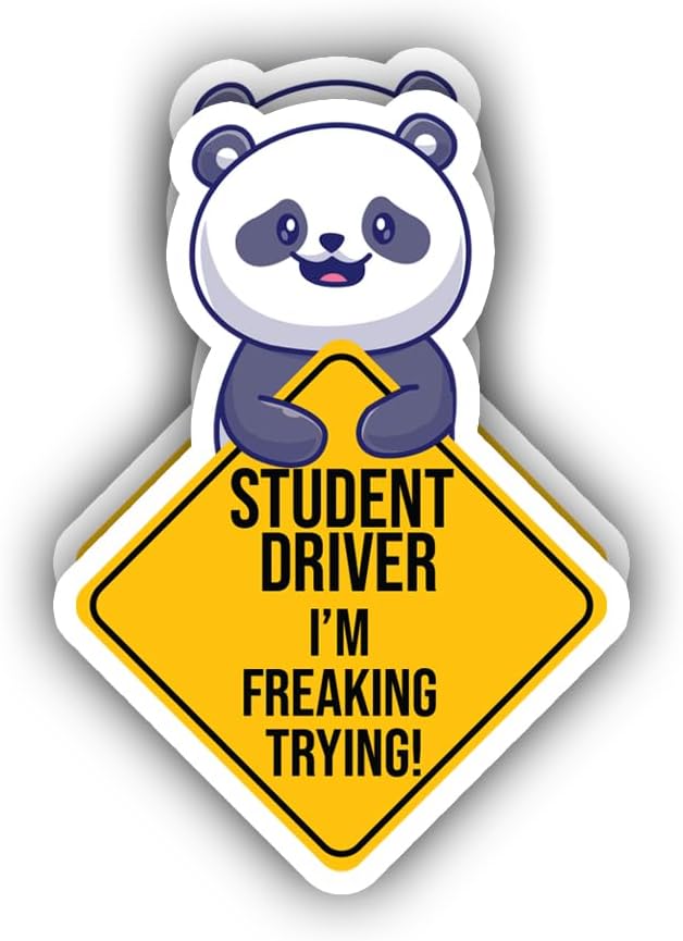 Amazon.com: Generic Cute Panda Student Driver Sticker for Car Student ...