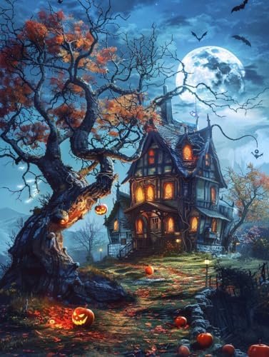 Amazon.com: SKRYUIE Paint by Numbers Kit for Adults Beginner Haunted ...