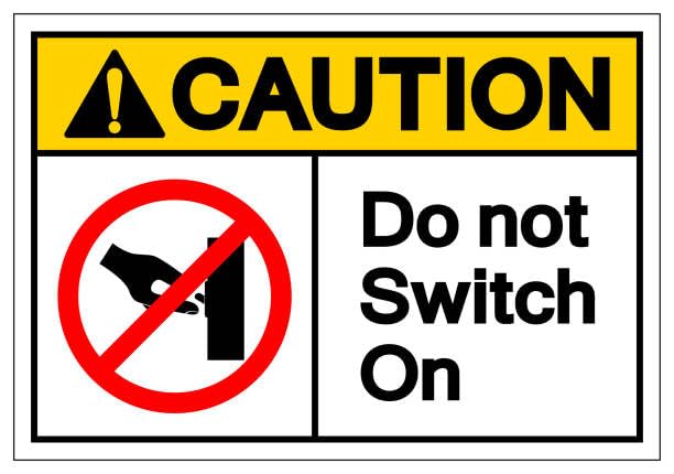 CAUTION DO NOT SWITCH ON SIGN | Waterproof Sticker : Amazon.in: Office ...