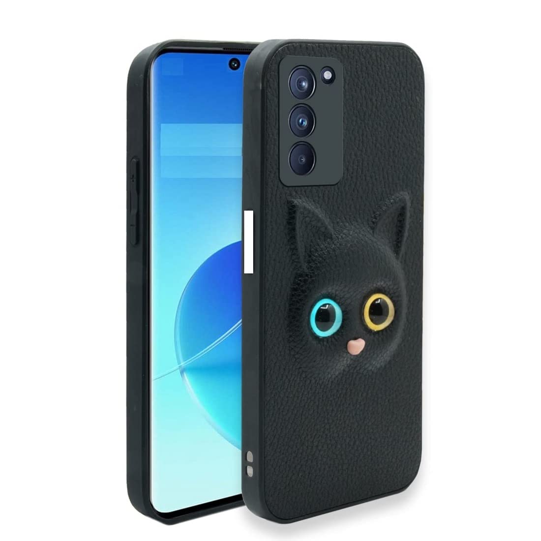 Coverage Eye Cat Silicon Case Back Cover for Oppo A55 5G | 3D Pattern ...