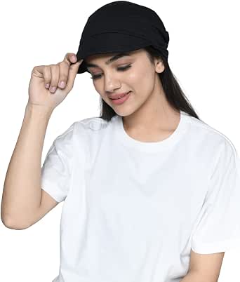 SAKUCHI Bamboo Viscose Visor Cap with Short Tails Headwear for Women ...