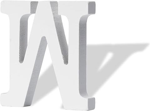 Amazon.com: Wolwefa 3 Inch Wooden Letters - Standing White Wooden ...
